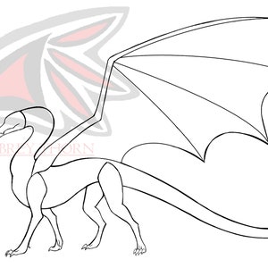 Dragon Drawing Base Template - Etsy
