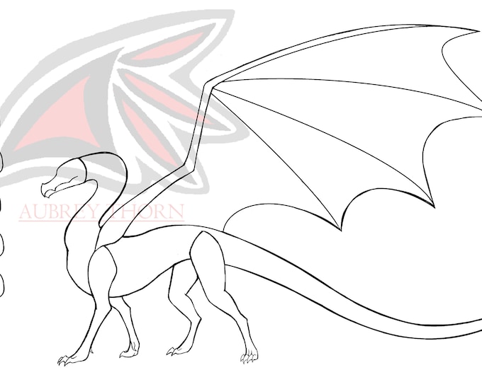 Dragon Drawing Base Template - Etsy