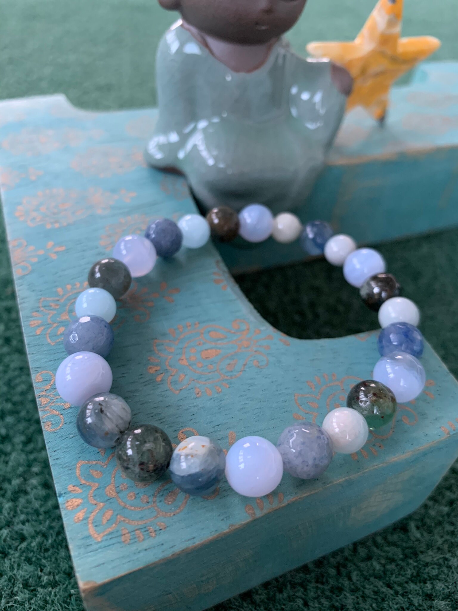 Tranquil Seas * Crystal Energy Bracelet - 8mm Kyanite, Blue Lace Agate ...