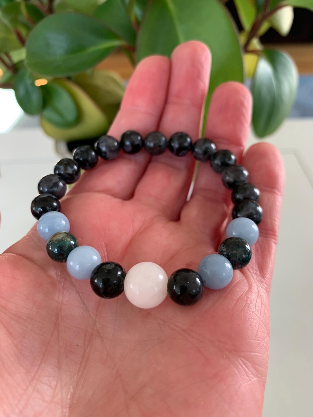 Magic * Crystal Energy Bracelet - 10mm Moonstone, 8mm Merlinite, 8mm ...