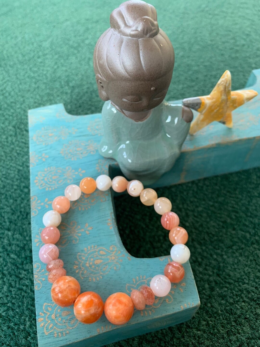 Energized * Crystal Energy Bracelet - 12mm Orange Calcite, Sunstone ...