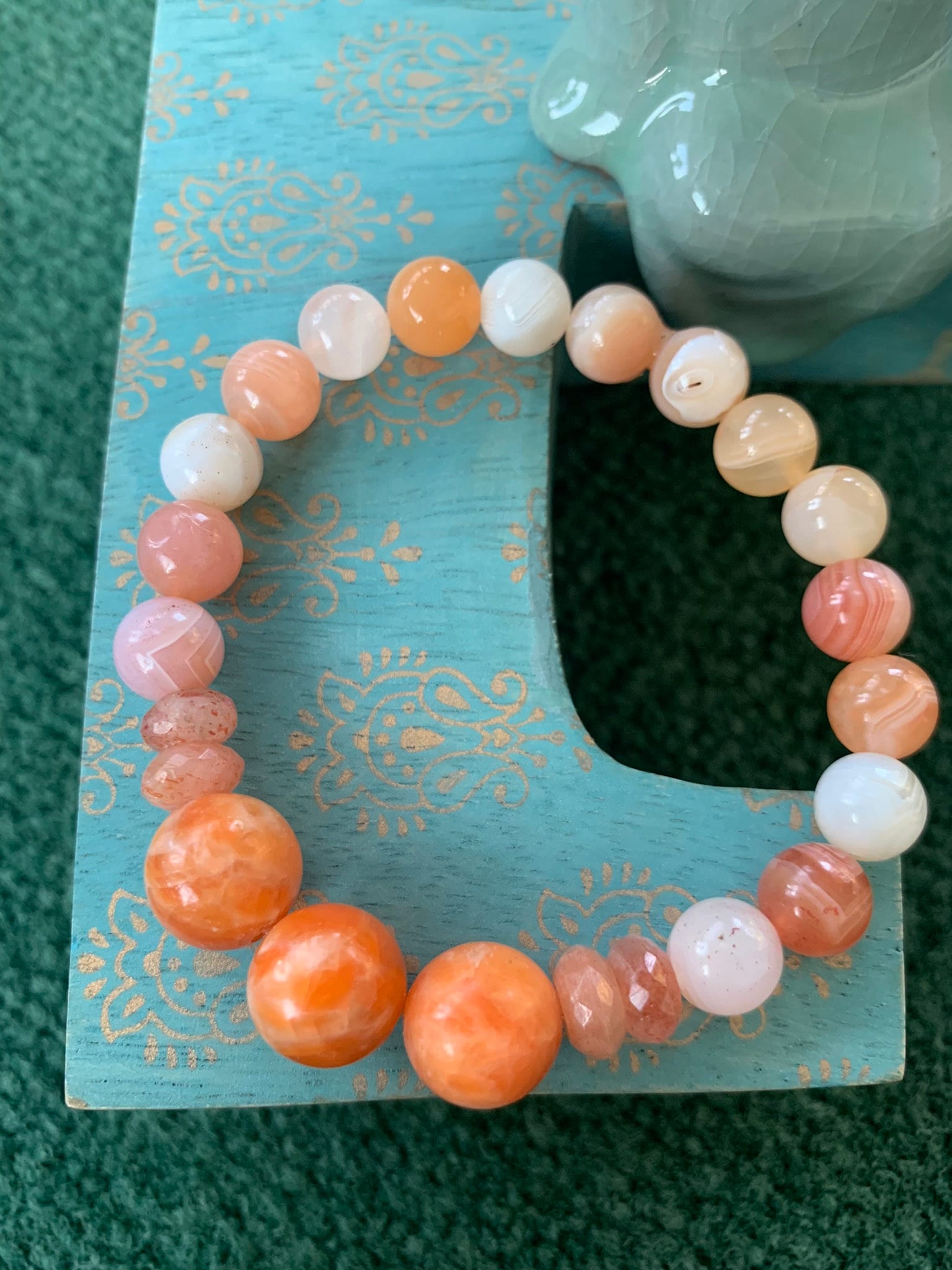 Energized Crystal Energy Bracelet 12mm Orange Calcite, Sunstone ...