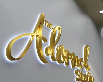 Metal Sign Custom Backlit Sign Laser Cut Sign Backlit Business Sign ...