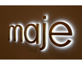 Backlit Business Sign Wall Logo Sign Custom Backlit Sign Laser Cut Sign ...