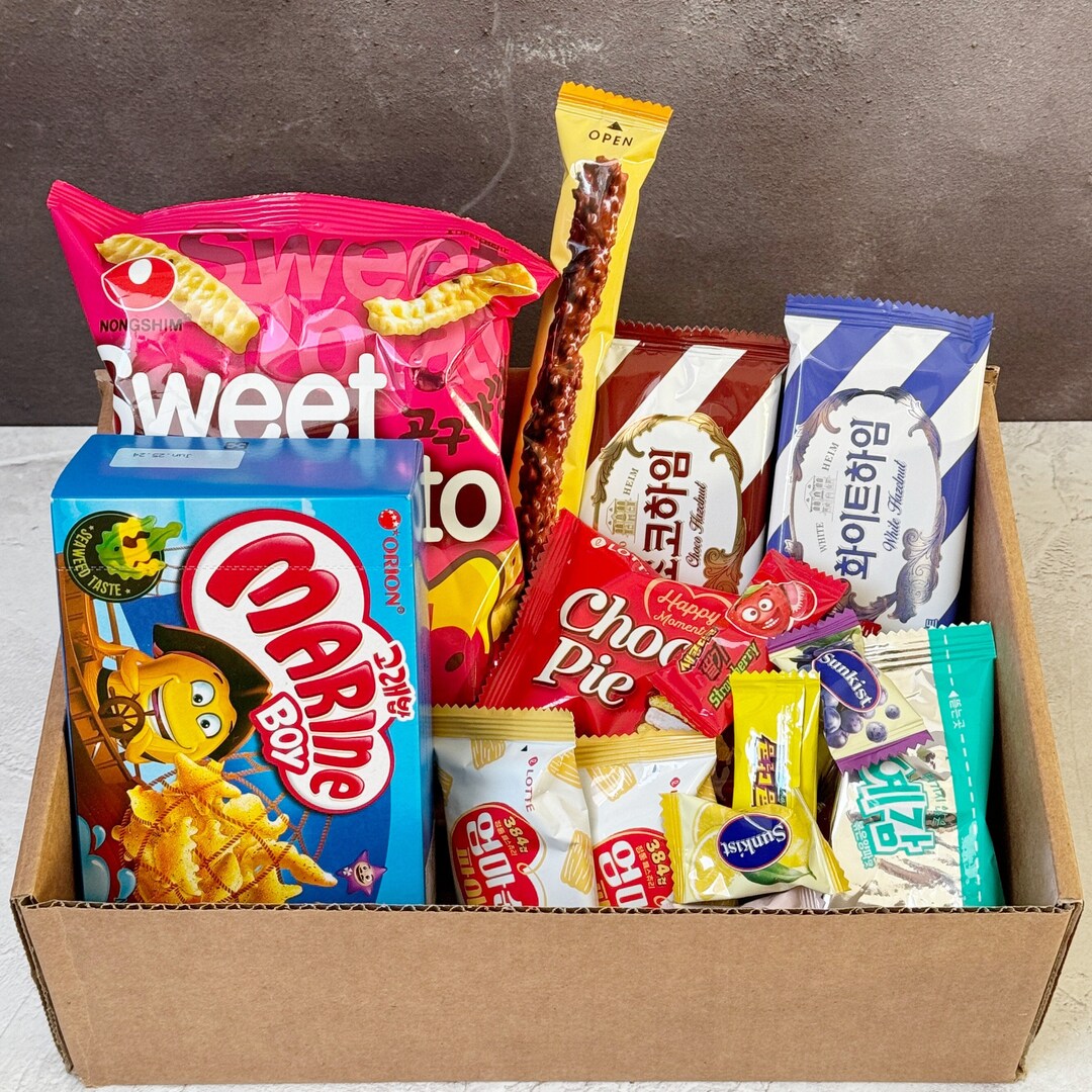 Korean Snack Box Essentials: Assorted Yummy Treats From Seoul - Etsy