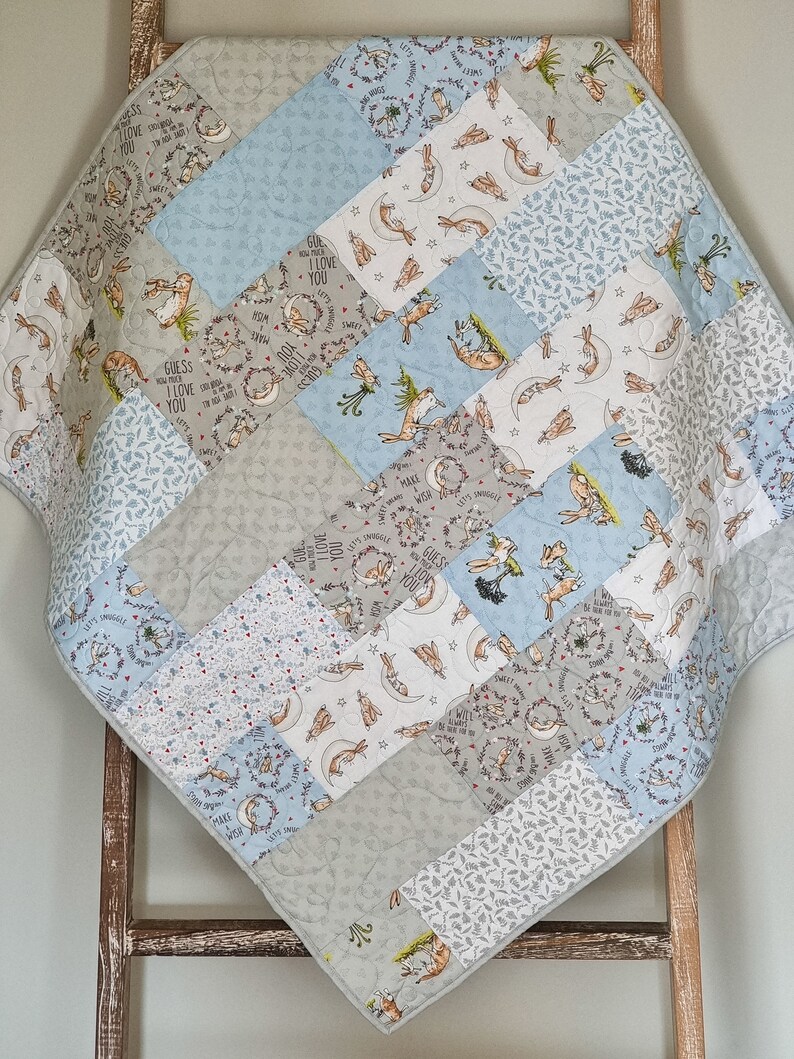 Personalized Baby Quilt / Blanket - Cute Bunny (boy / Girl / Unisex) - Etsy