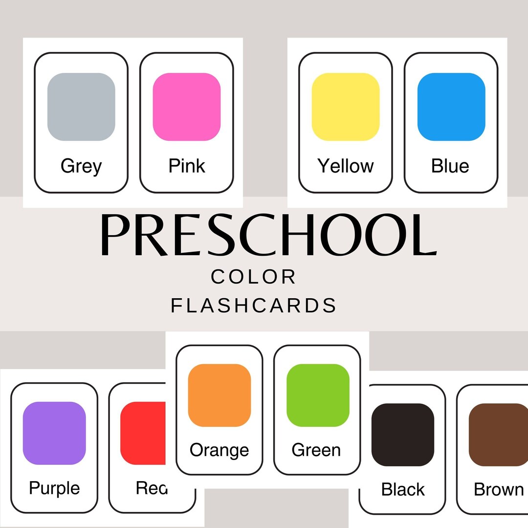 Preschool Printable Color Flashcards Digital File - Etsy