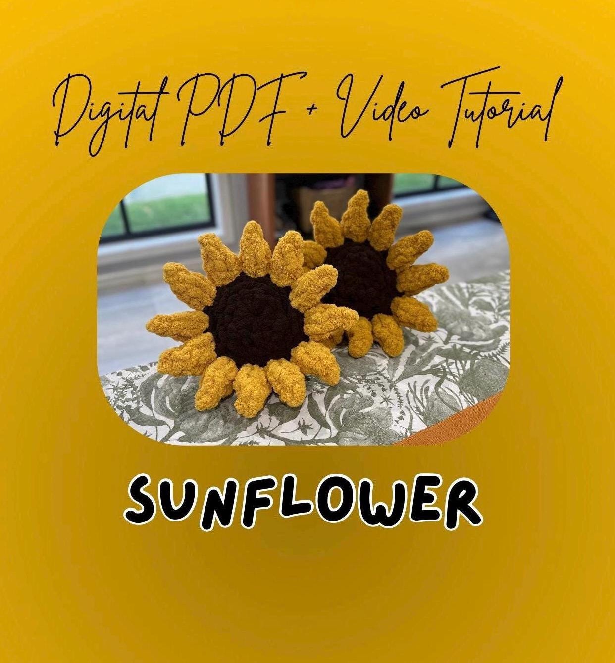 Sunflower Finger Knitted Plush Pattern | DIY Tutorial (digital Download ...