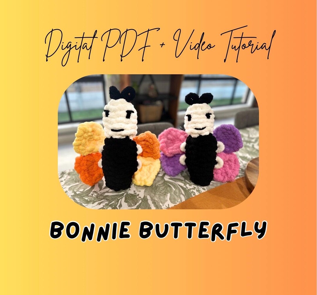 Bonnie Butterfly Finger Knitted Plush Pattern | DIY Tutorial (digital ...