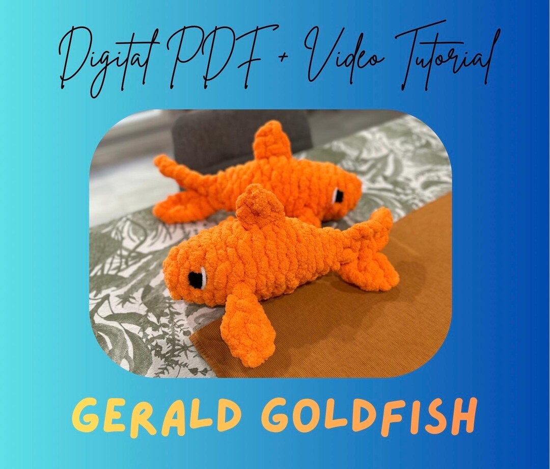 Gerald Goldfish Finger Knitted Plush Pattern | DIY Tutorial (digital ...