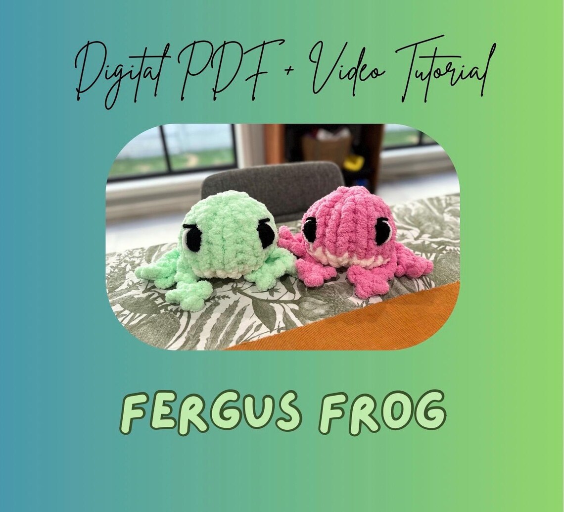 Fergus Frog Finger Knitted Plush Pattern | DIY Tutorial (digital ...