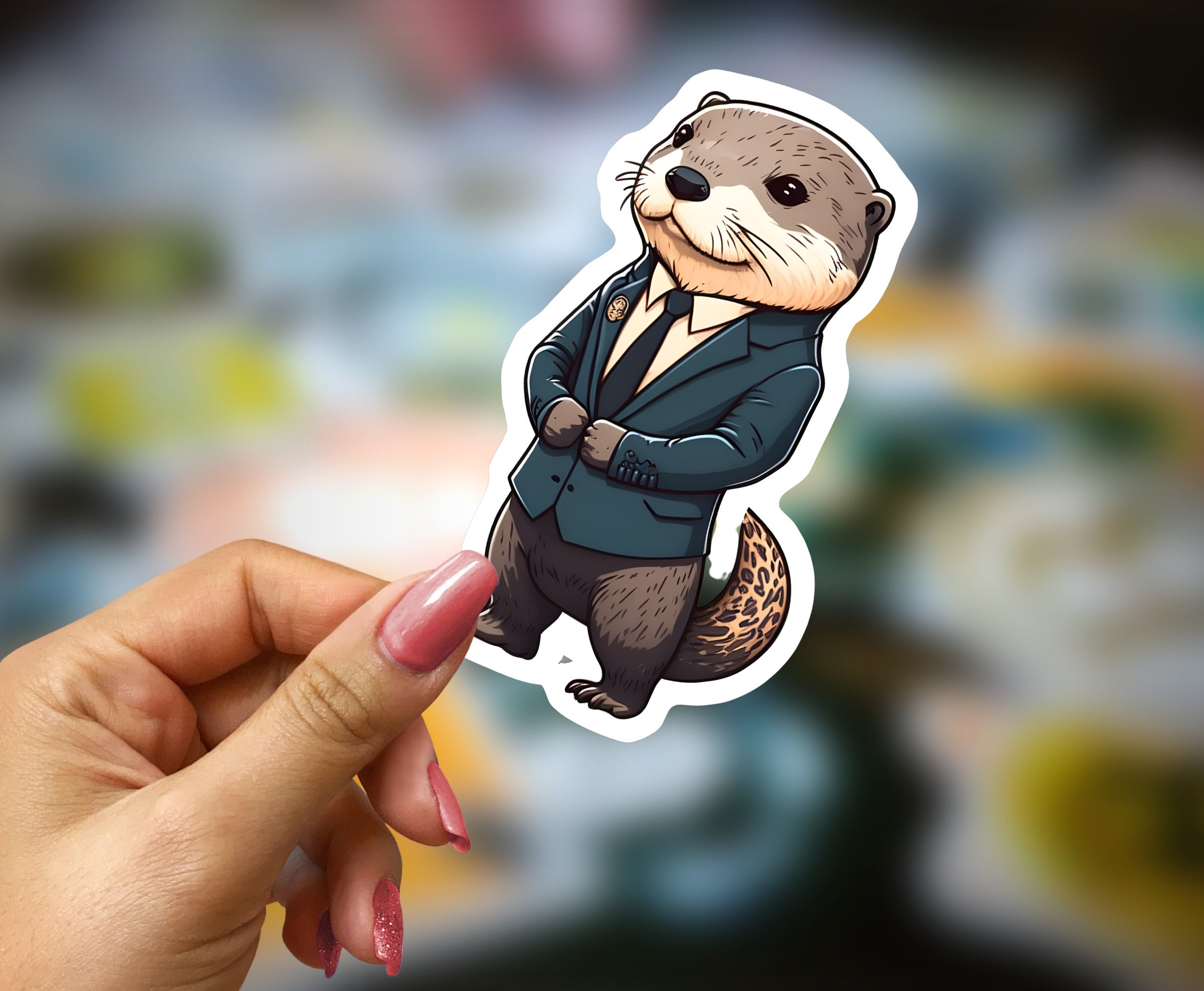 Cute Otter Sticker Kawaii Animals Waterproof Vinyl - Etsy