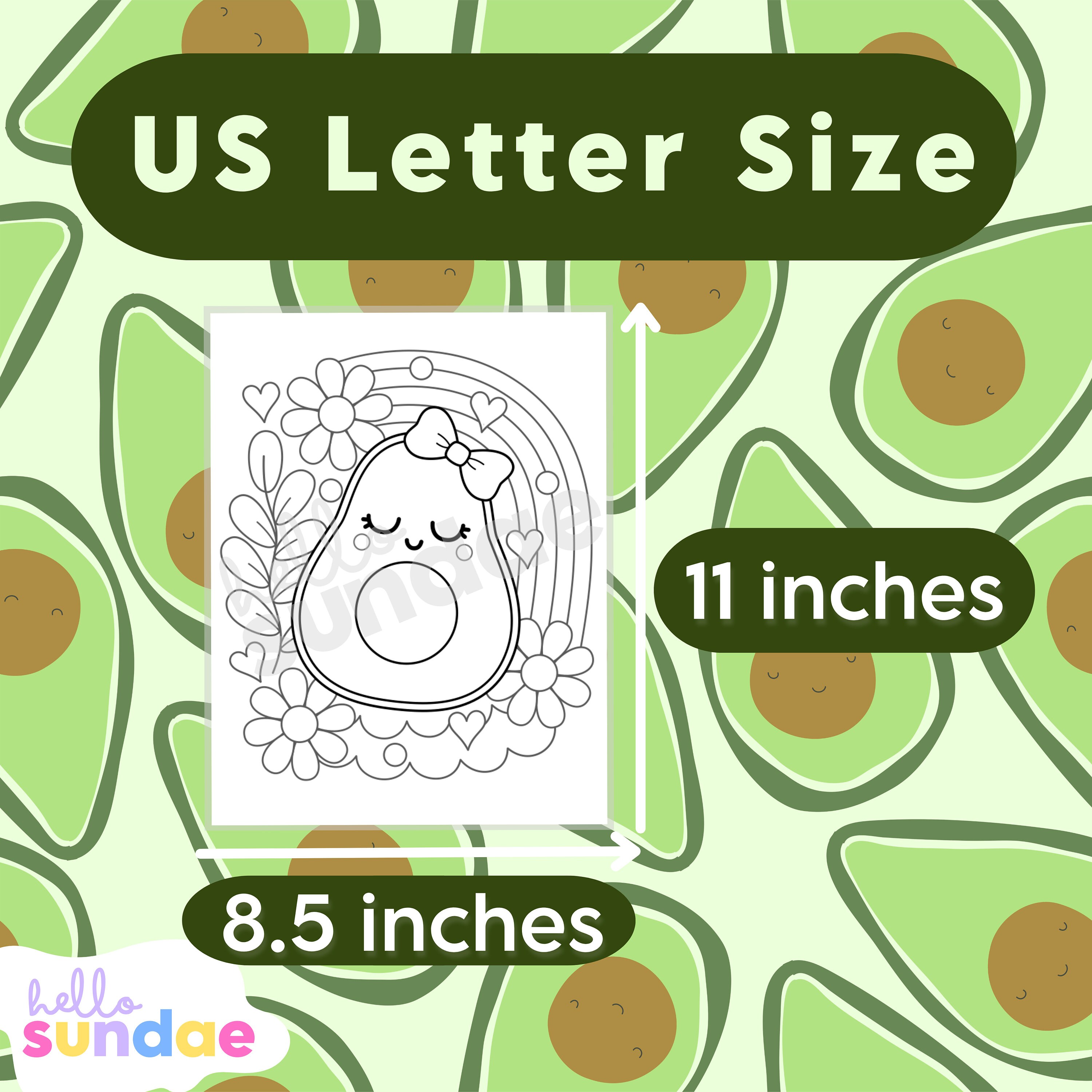 5 Avocado Printable Coloring Pages PDF Digital Download - Etsy