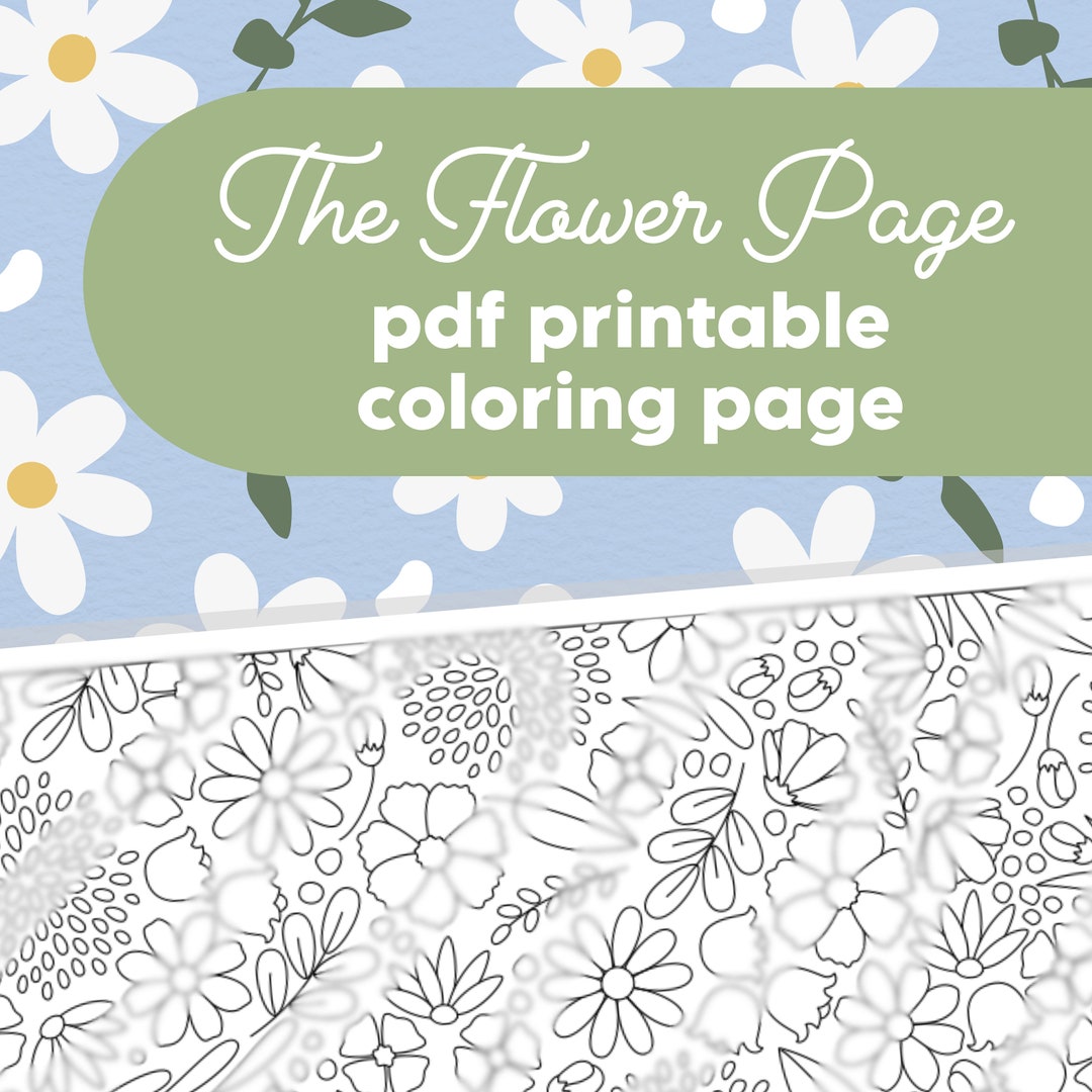 The Flower Page ~ 1 Page Pdf Printable Digital Download ~ - Etsy