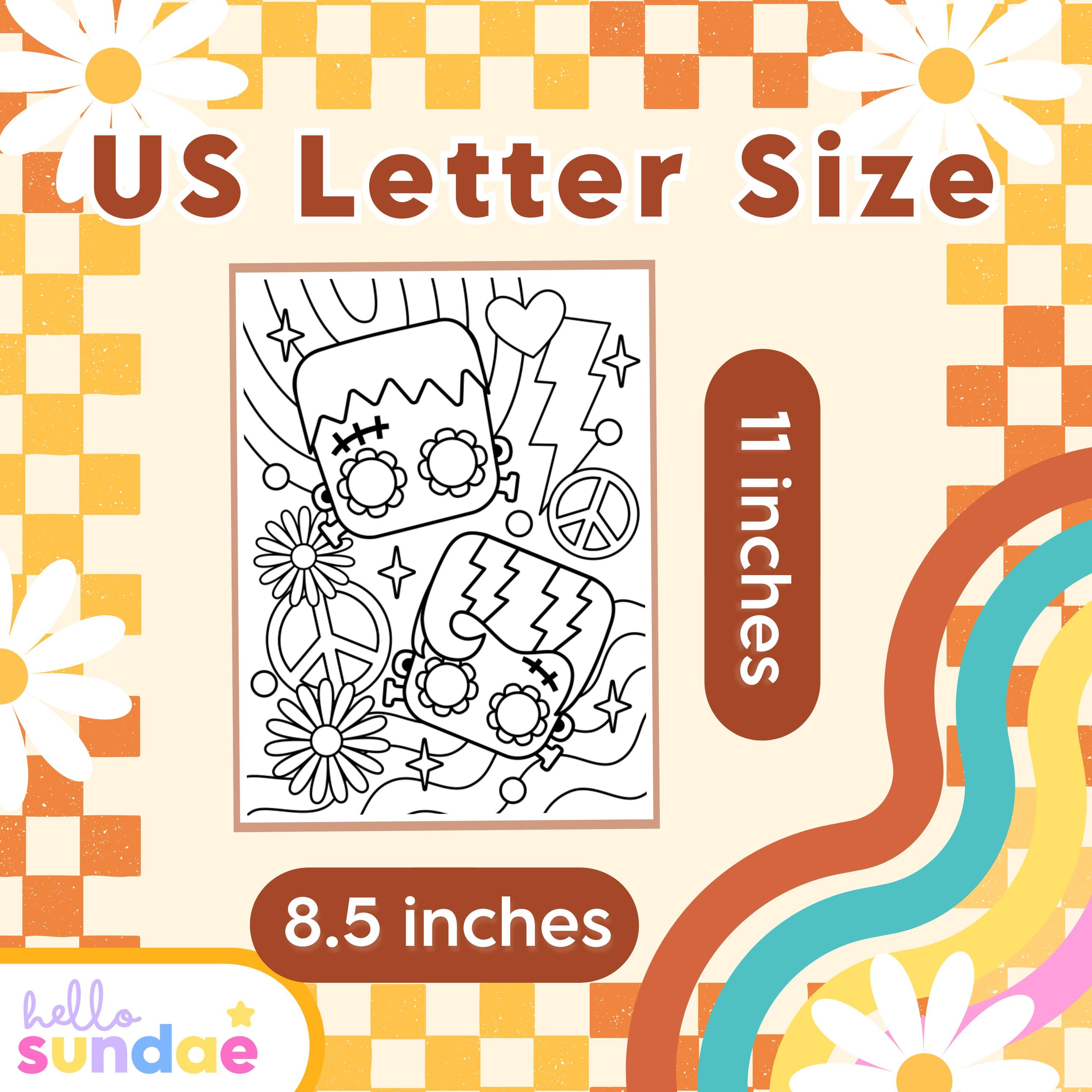 70’s Groovy Halloween PDF Coloring Pages - Etsy