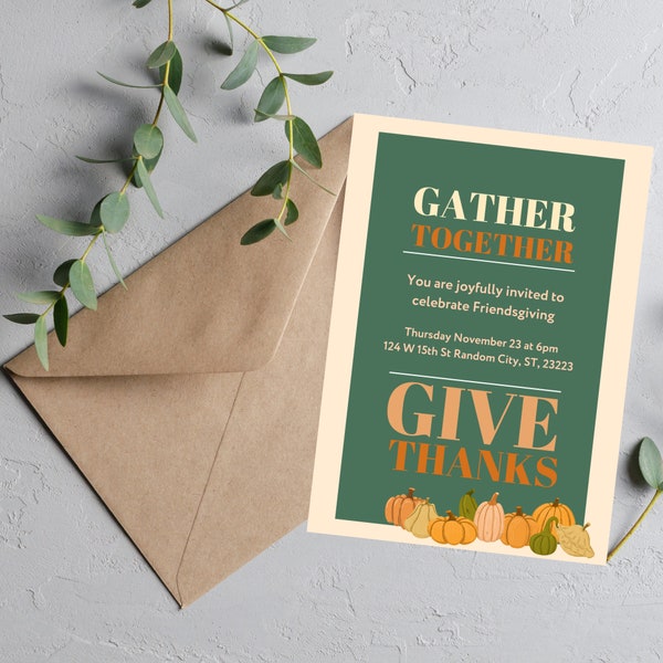 Give Thanks Invite - Etsy