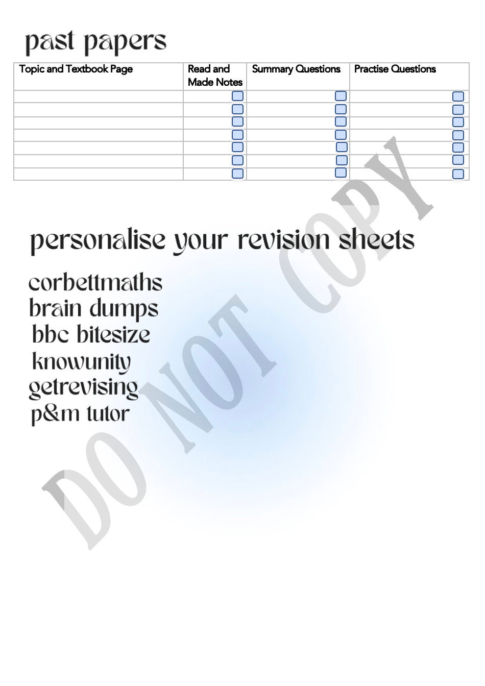 GCSE Revision Trio of Science Sheets for Organisation biology, Physics ...