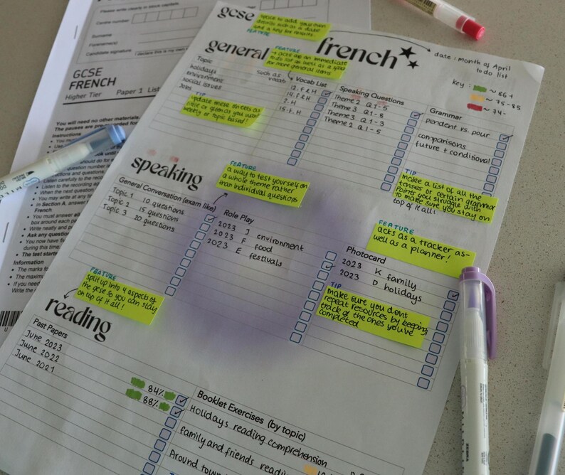 GCSE Revision Planner for German - Etsy