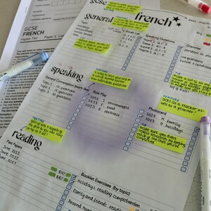 GCSE Revision Sheets for Languages for Organisation - Etsy