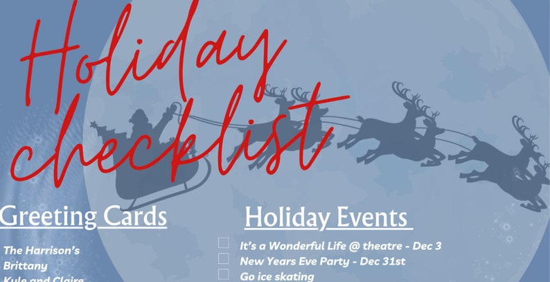 Holiday Checklist - Etsy