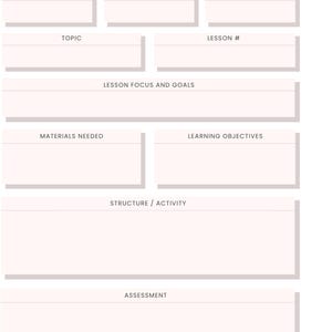 Simple Weekly Lesson Plan Template-preschool/kindergarten-instant ...