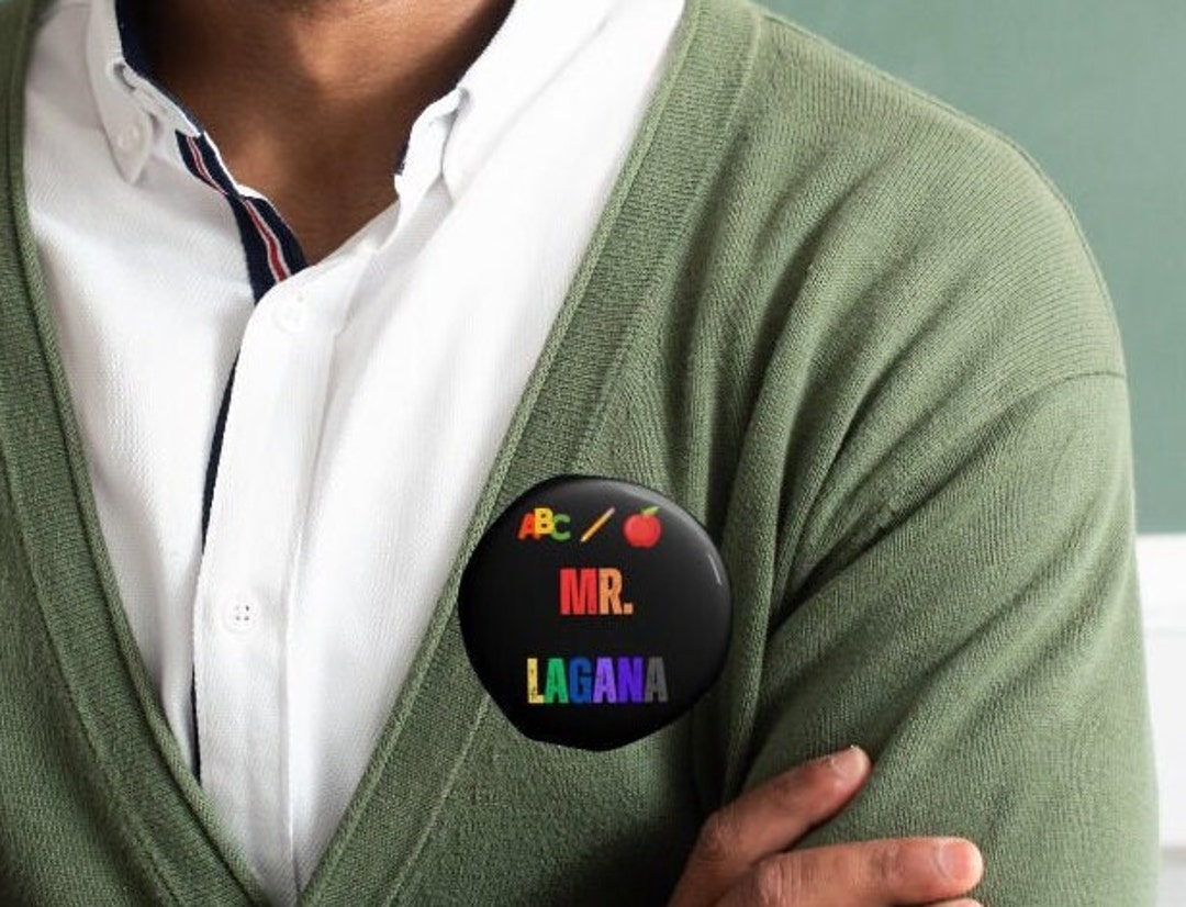 Custom Teacher Pin Button - Personalized Appreciation Badge, Unique ...