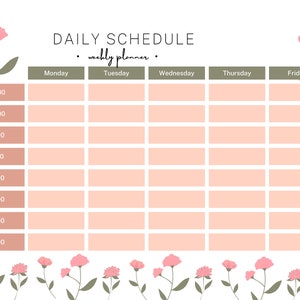 Digital Schedule Templates (printable) - Etsy