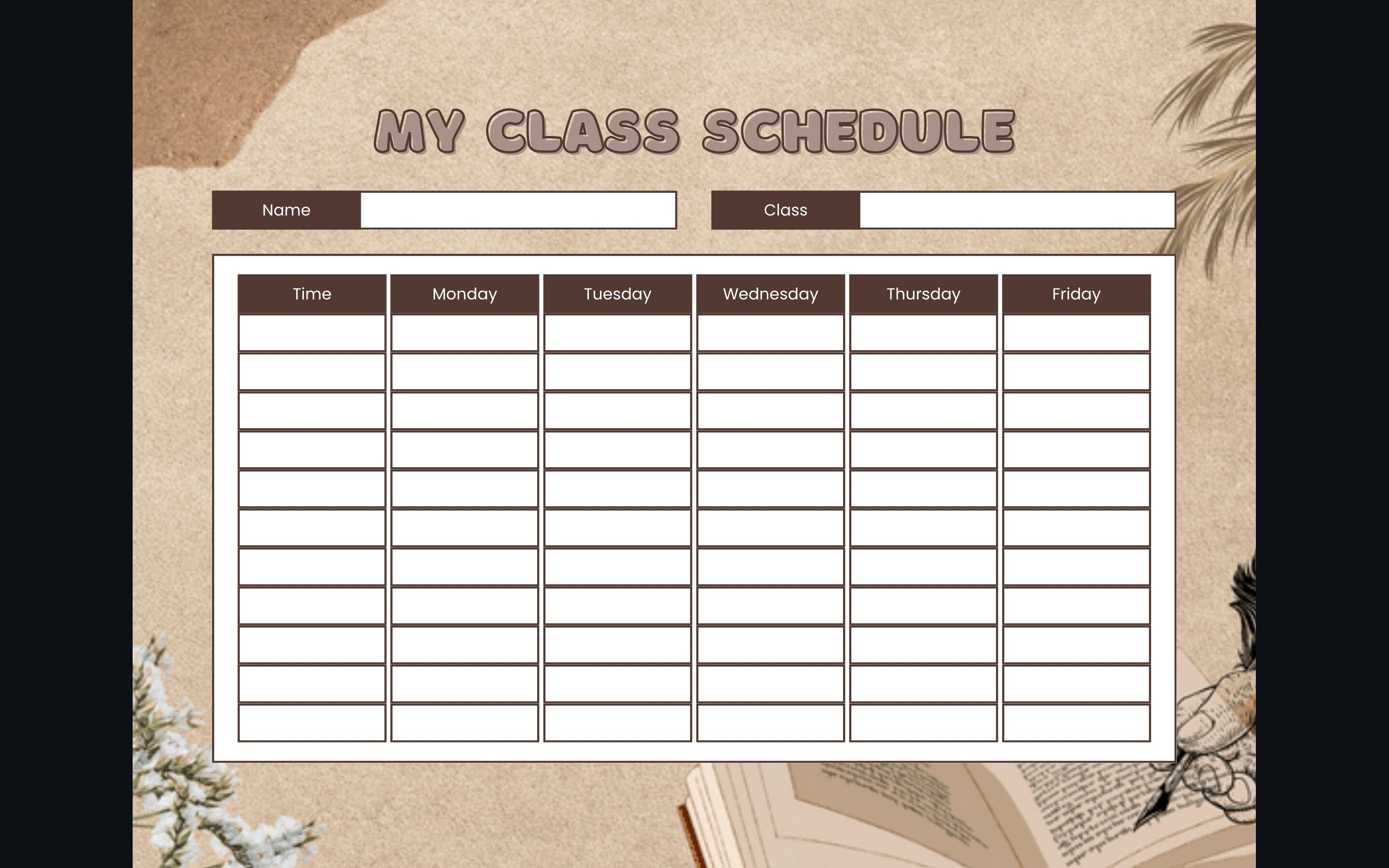 Digital Schedule Templates (printable) - Etsy