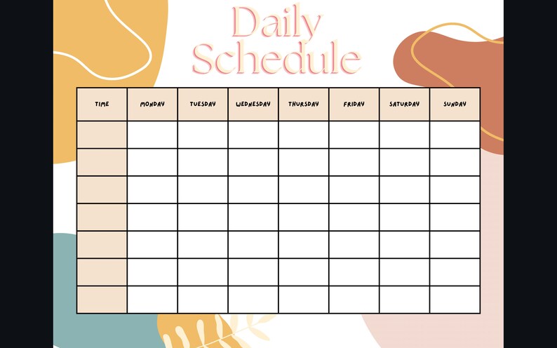 Digital Schedule Templates (printable) - Etsy