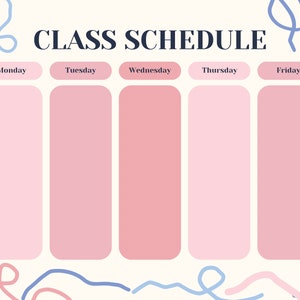 Digital Schedule Templates (printable) - Etsy