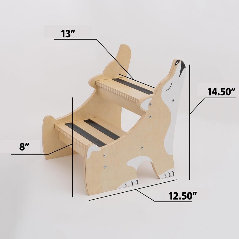 Bamboo Wooden Step Stool for Kids Cute Toddler Step Stool for Bathroom ...