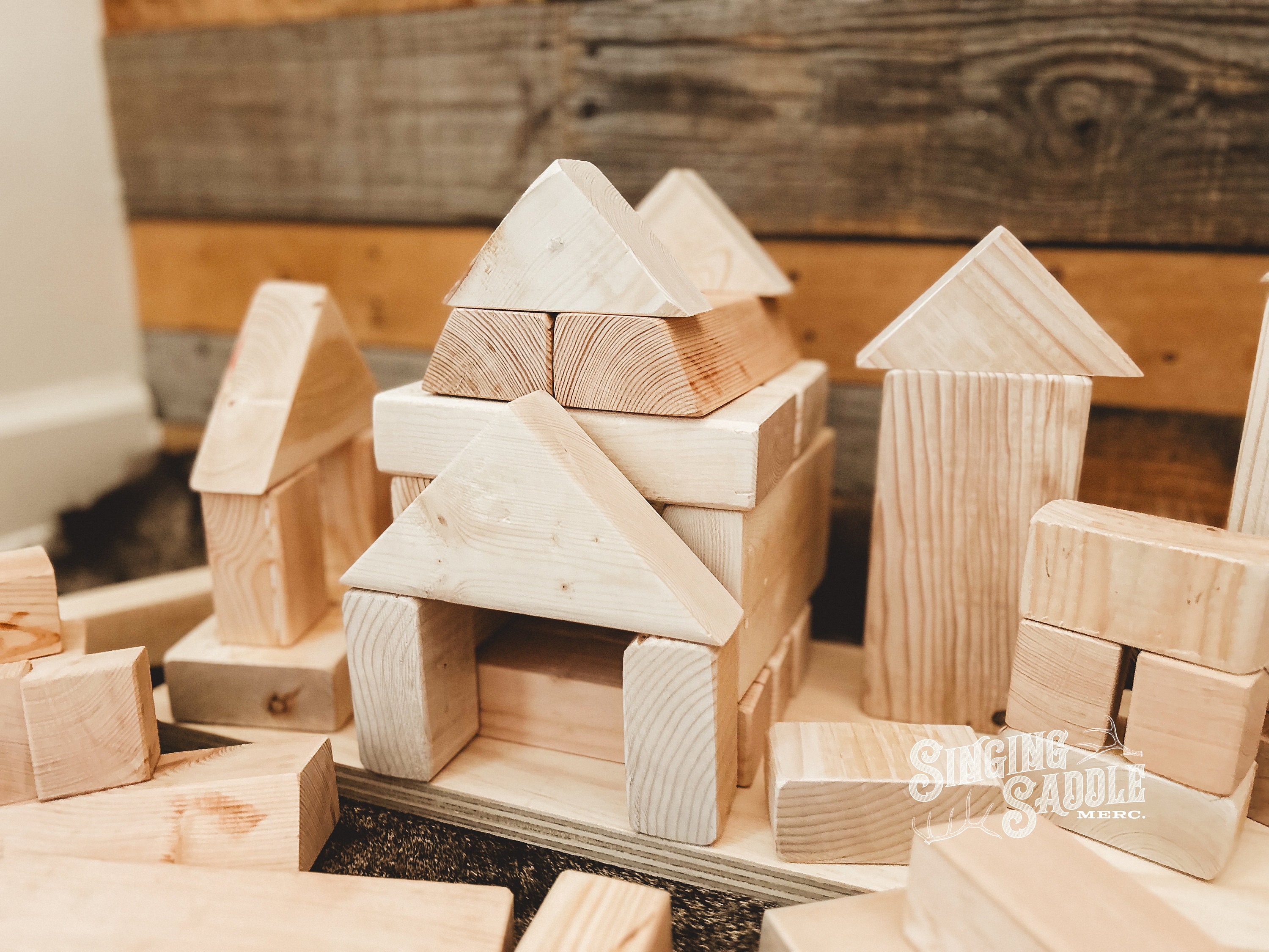 Wood Toy Blocks FULL SET Kids Wooden Toys Handmade Wood Blocks Heirloom ...