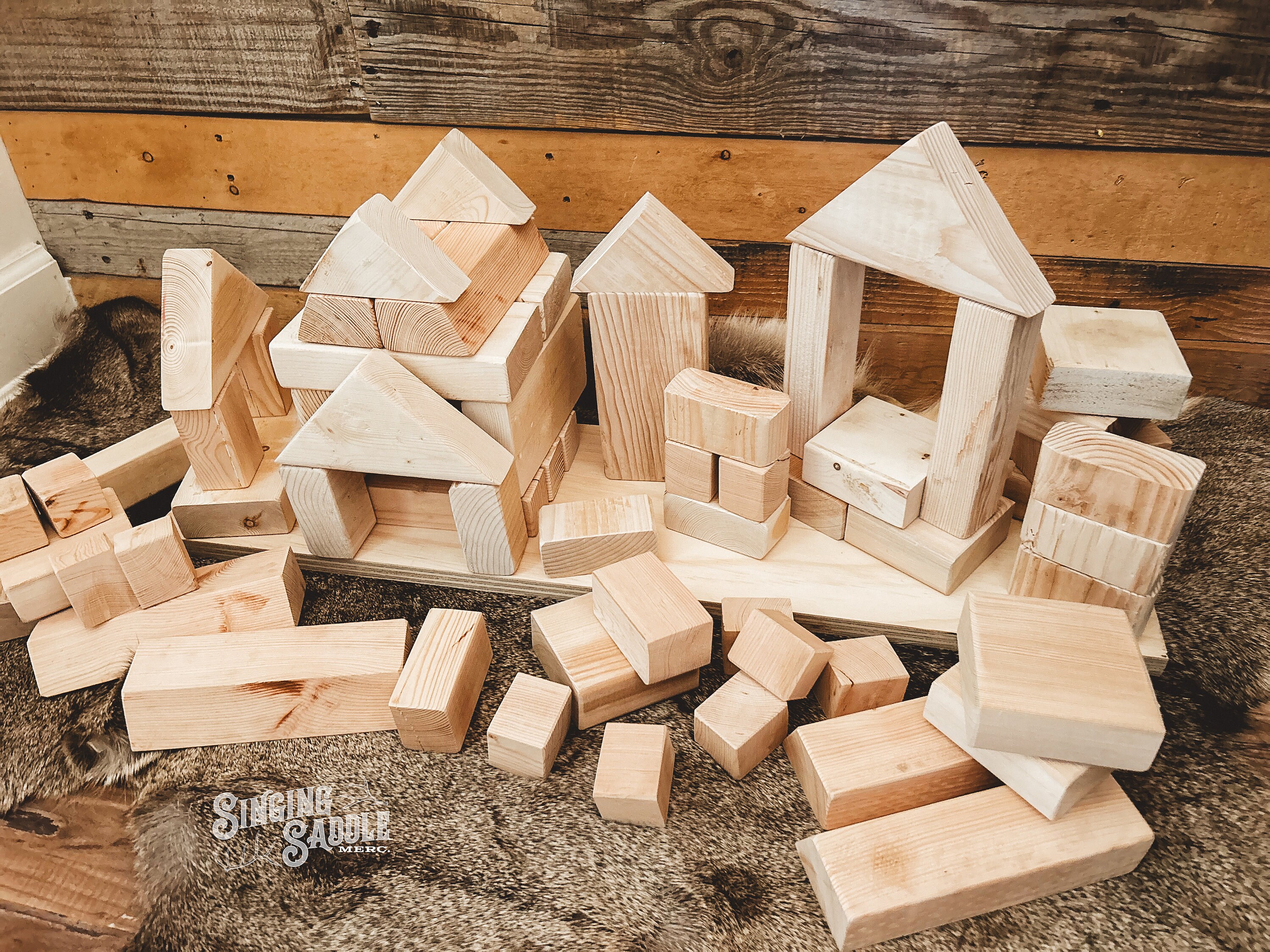 Wood Toy Blocks FULL SET Kids Wooden Toys Handmade Wood Blocks Heirloom ...