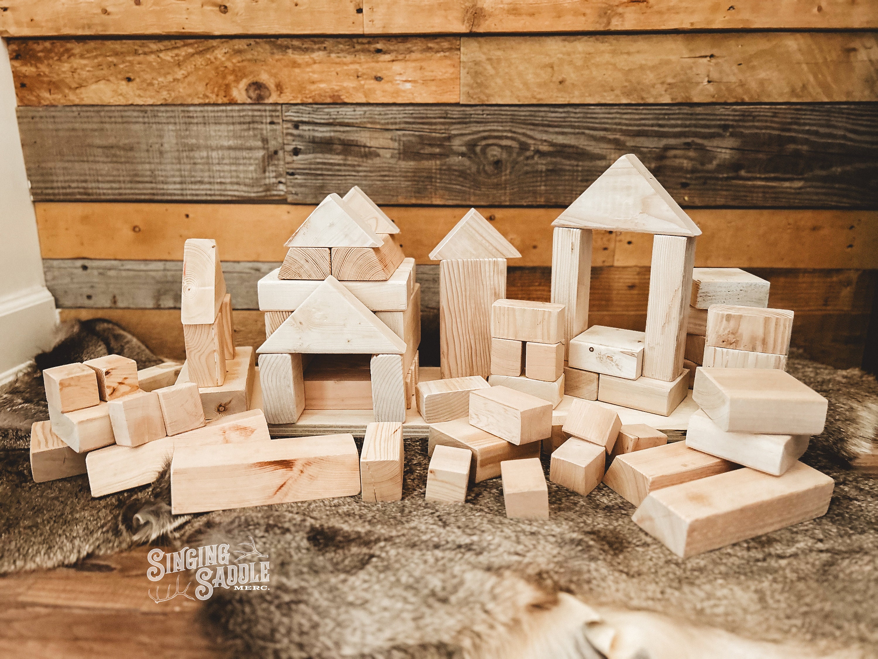 Wood Toy Blocks FULL SET Kids Wooden Toys Handmade Wood Blocks Heirloom ...