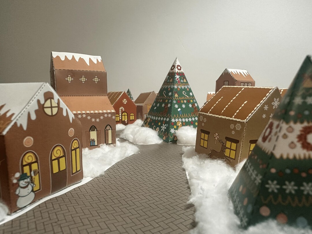 Printable Gingerbread Christmas Town | Kids Craft Village | Christmas ...