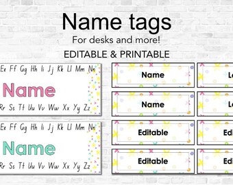 Classroom Name Tags- Template - Etsy