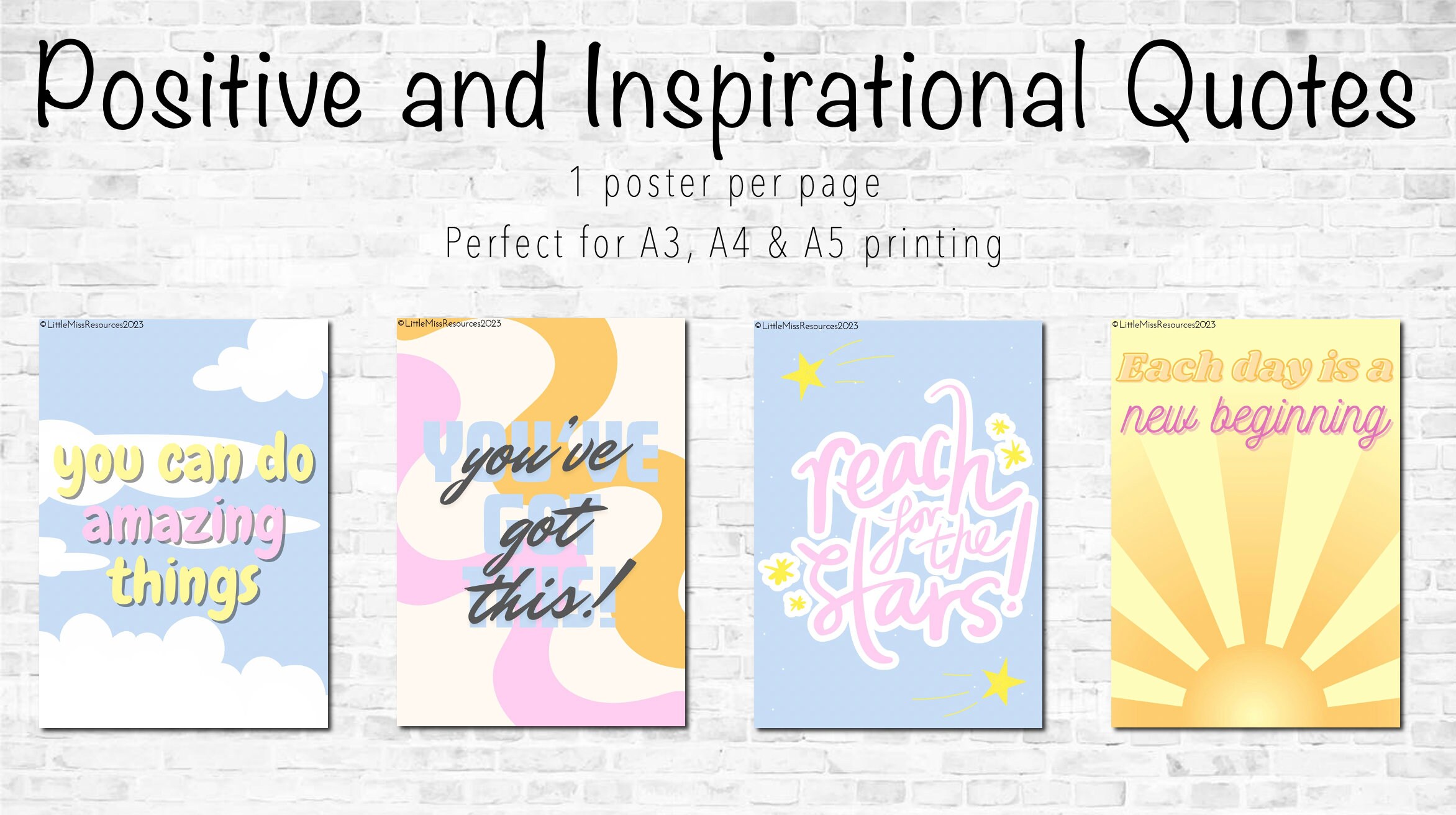 20 Inspirational Quotes and Positive Affirmations Posters | Classroom ...