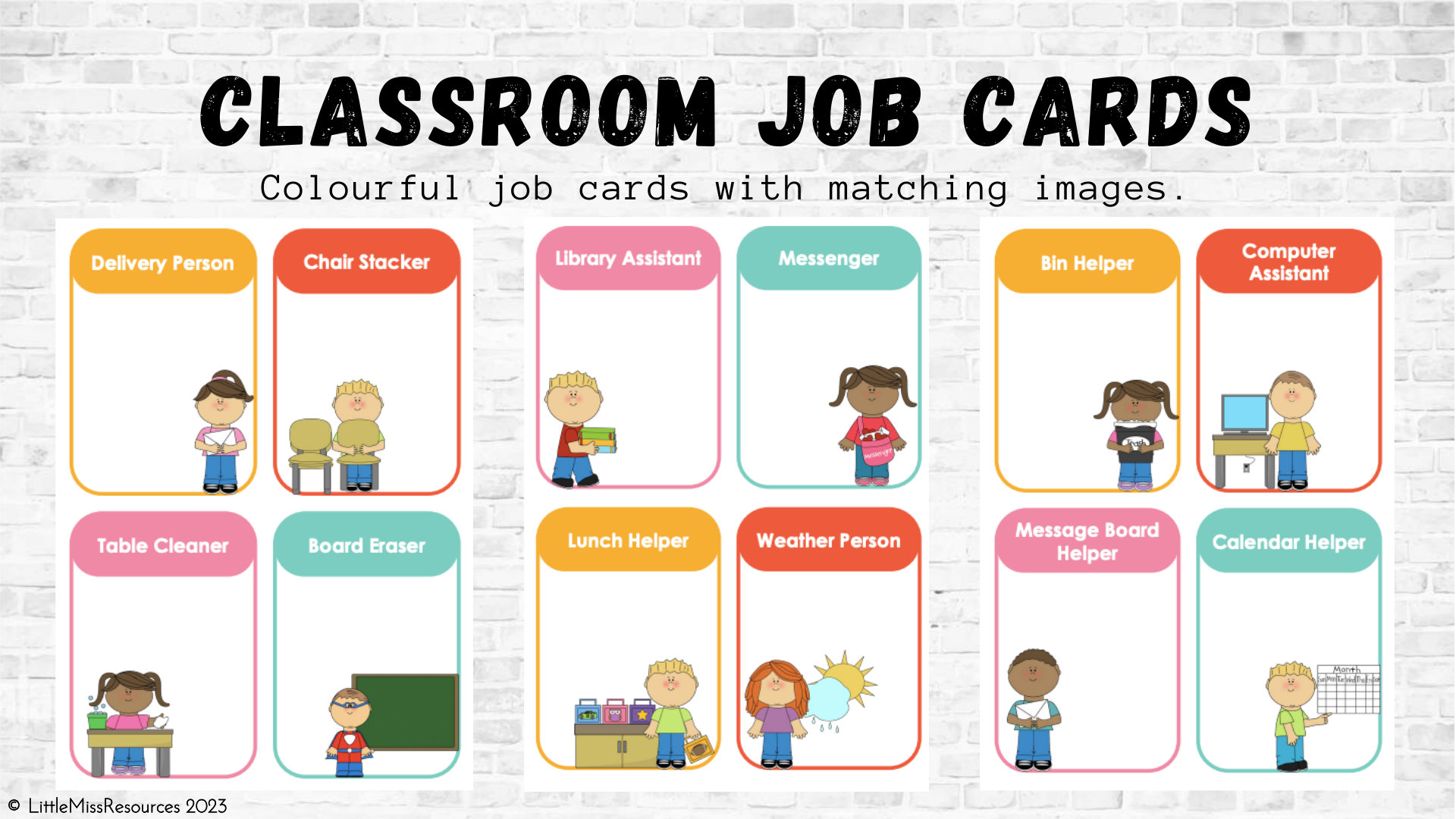 Classroom Job Cards - Etsy