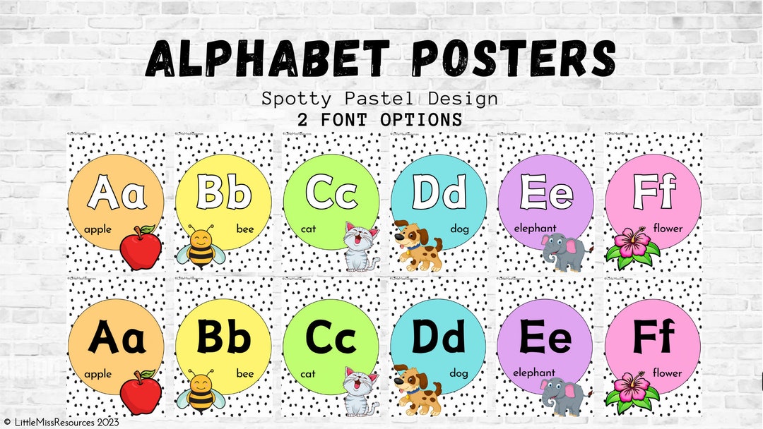 Alphabet Poster (spotty Pastel) - Etsy
