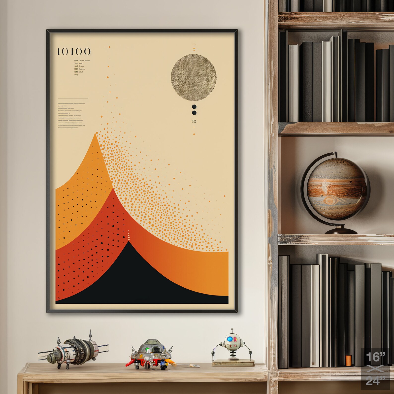 Mid Century Modern Abstract Poster Limited Edition Elegant Bauhaus Wall ...