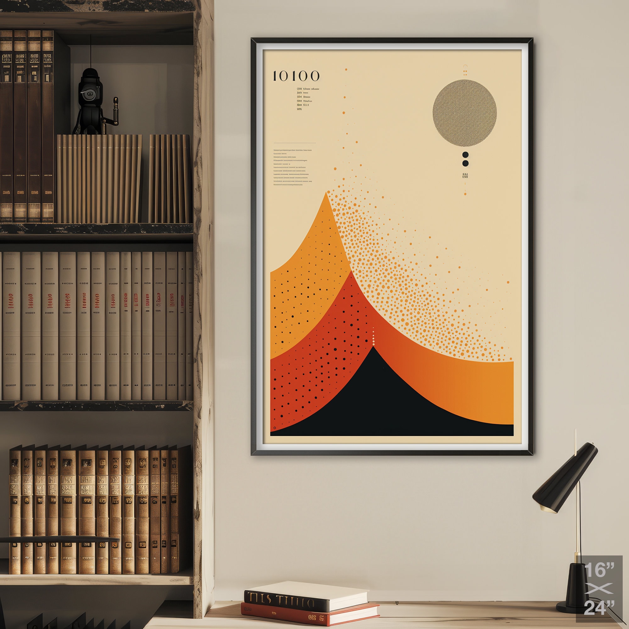 Mid Century Modern Abstract Poster Limited Edition Elegant Bauhaus Wall ...