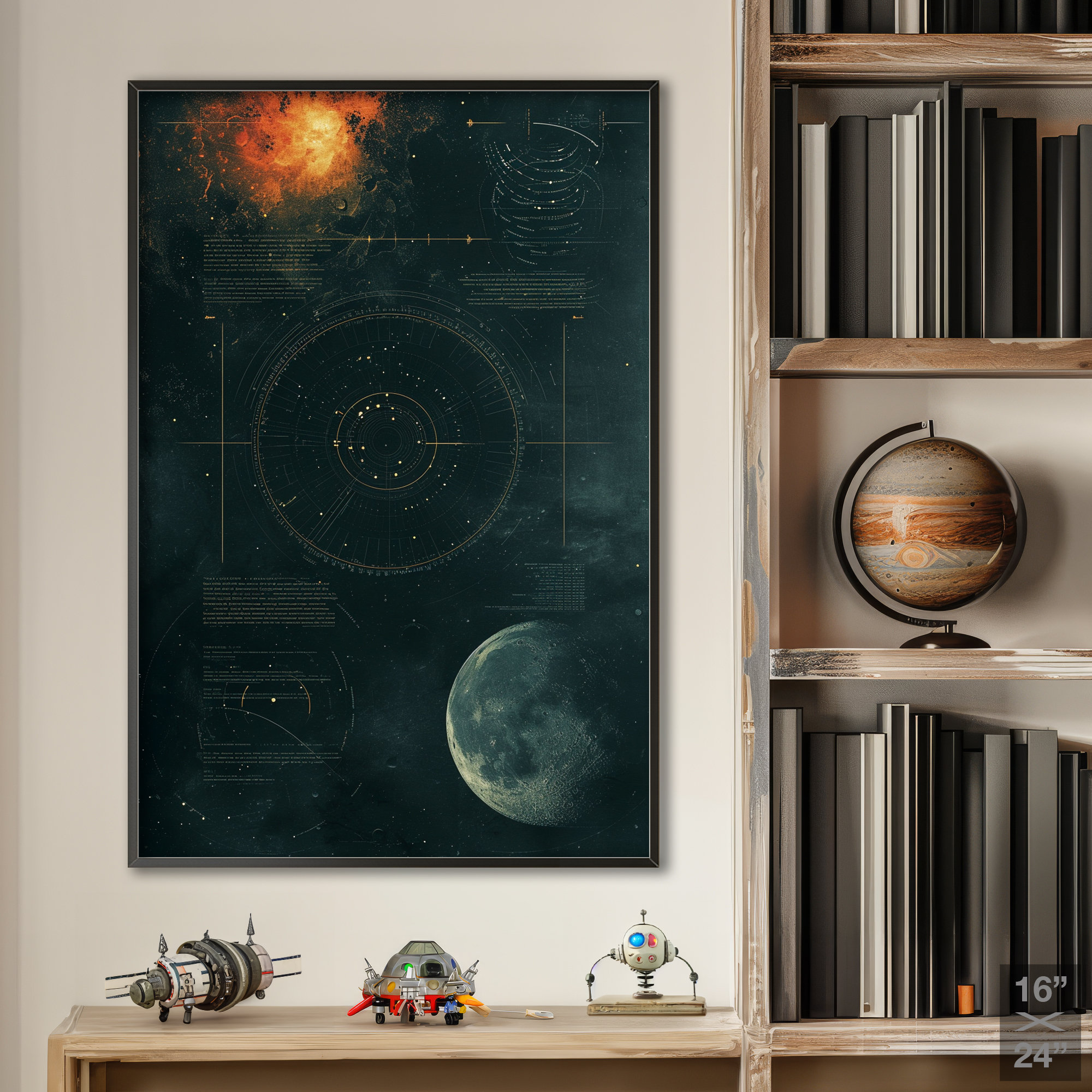 Retro Sci-fi Art Limited Edition Celestial Schematic Poster Perfect ...
