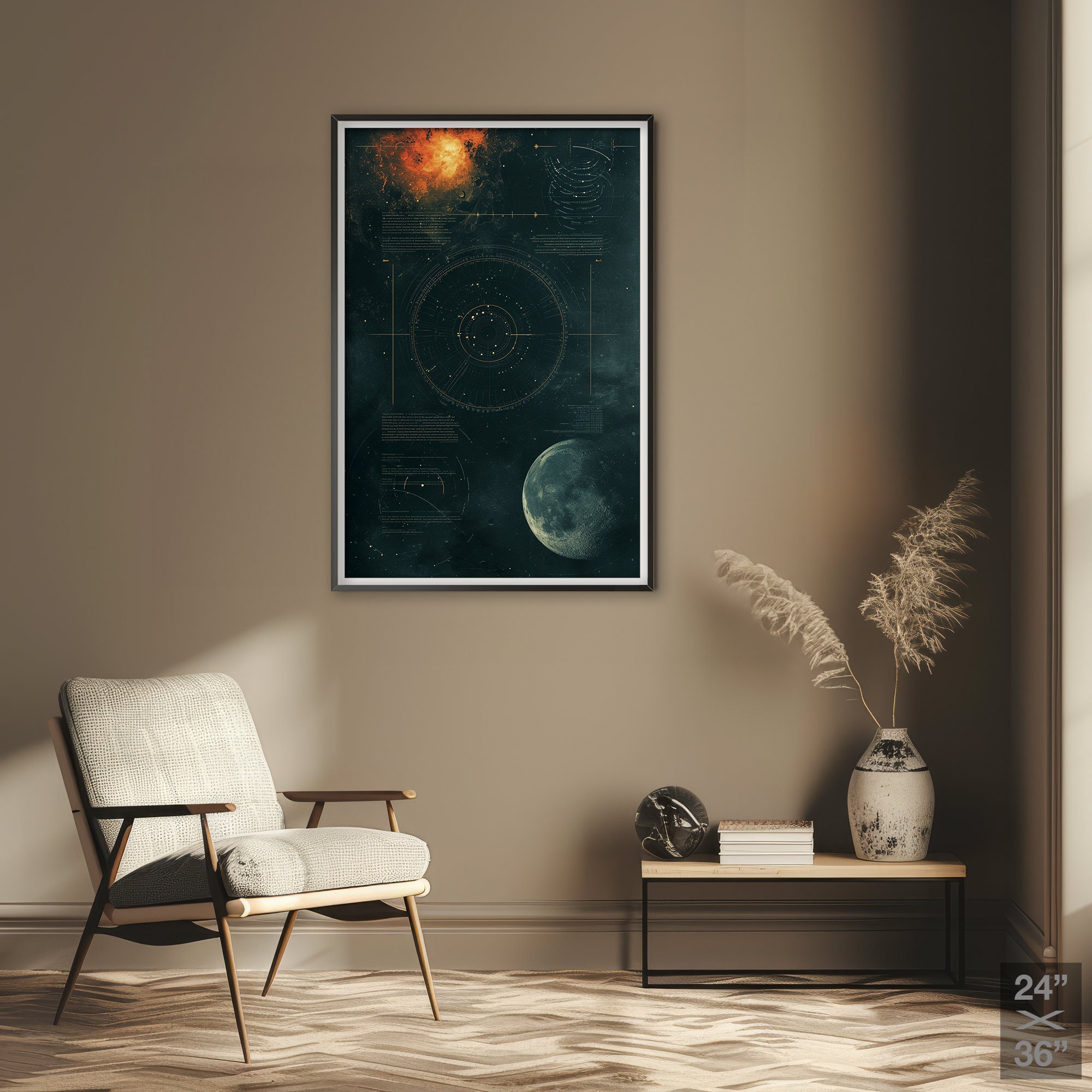 Retro Sci-fi Art Limited Edition Celestial Schematic Poster Perfect ...