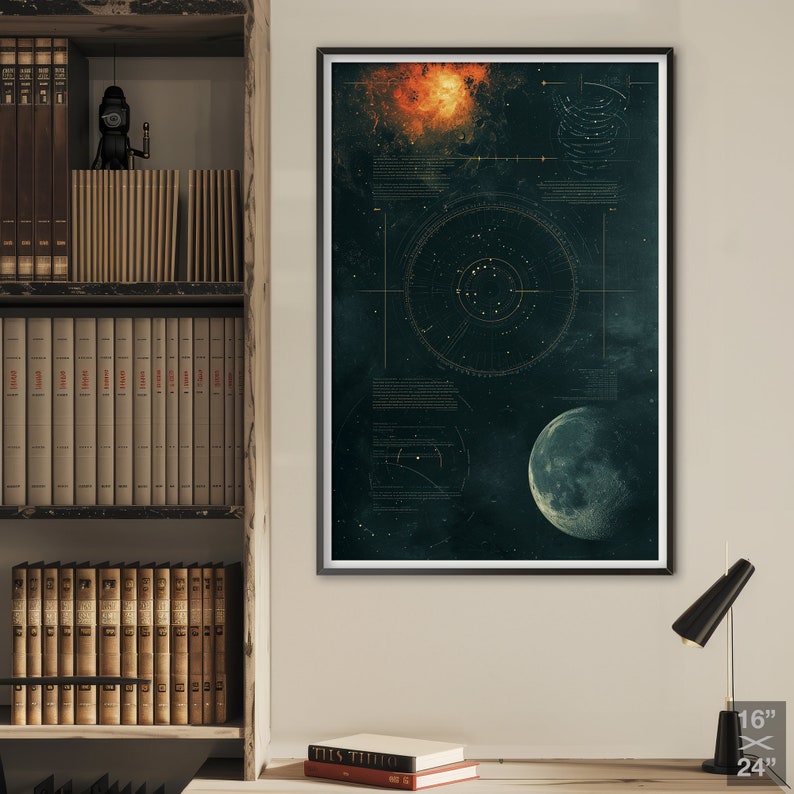 Retro Sci-fi Art Limited Edition Celestial Schematic Poster Perfect ...