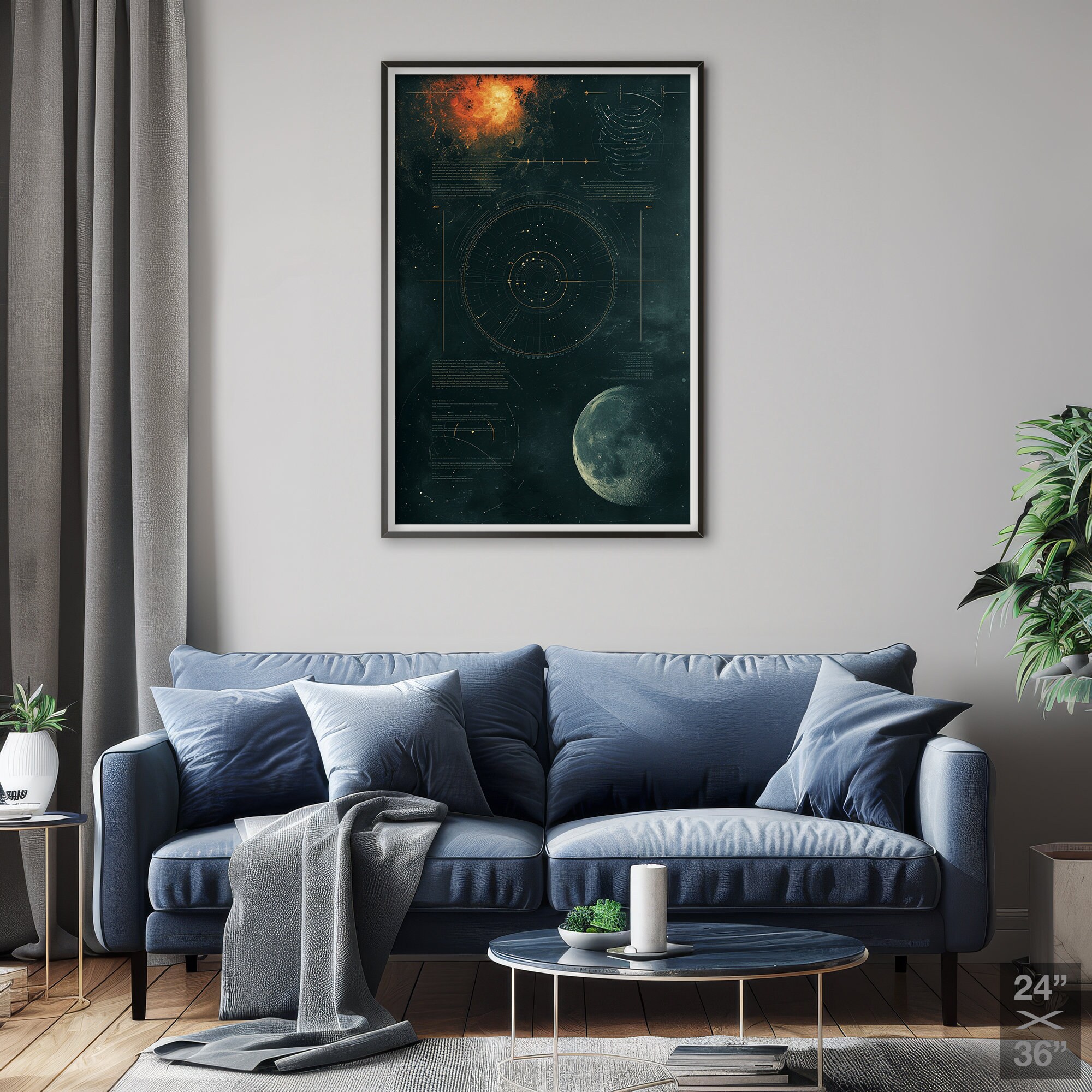 Retro Sci-fi Art Limited Edition Celestial Schematic Poster Perfect ...