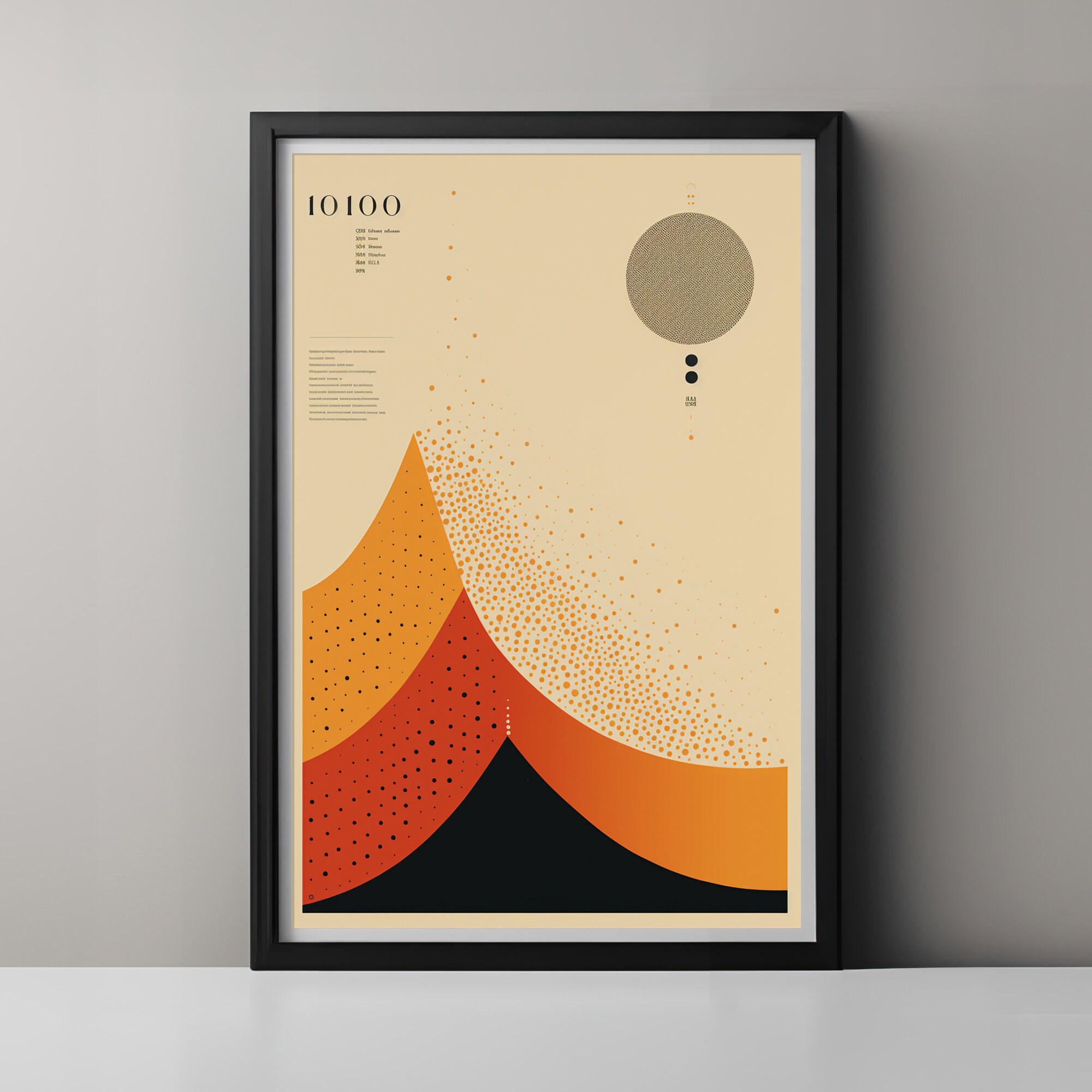 Mid Century Modern Abstract Poster - Limited Edition Elegant Bauhaus ...