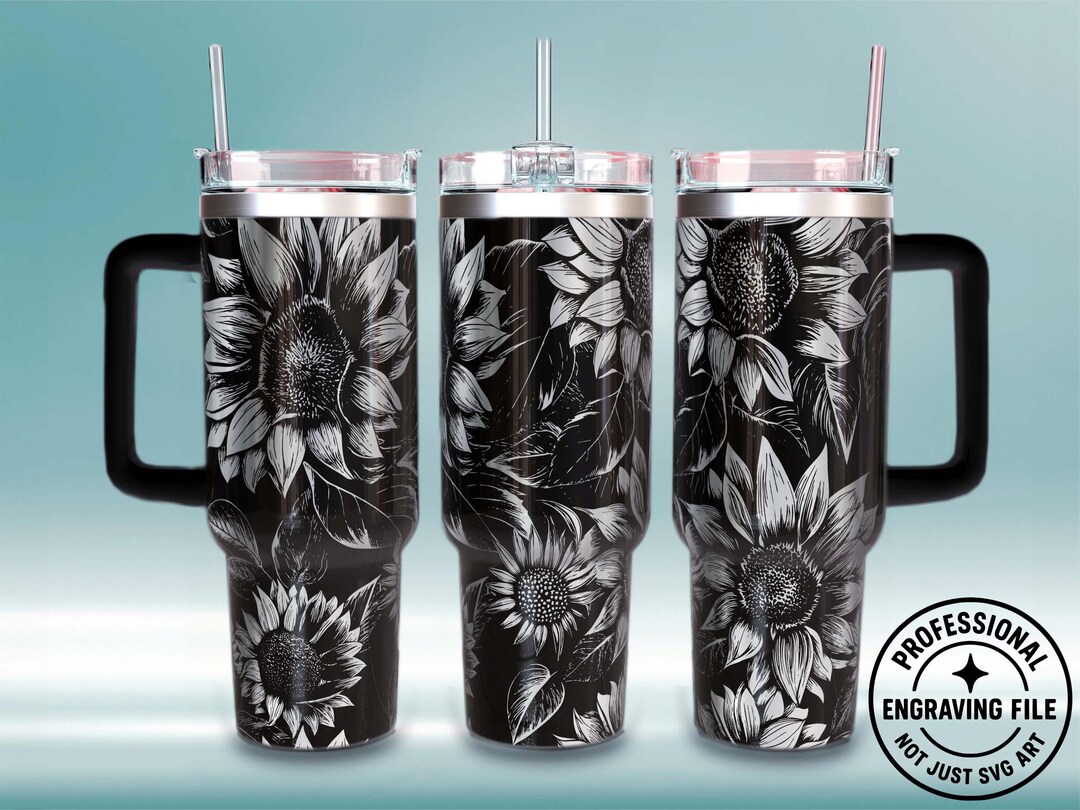 Sunflowers Engraved Tumbler Wrap: 40oz Seamless SVG (digital File) - Etsy