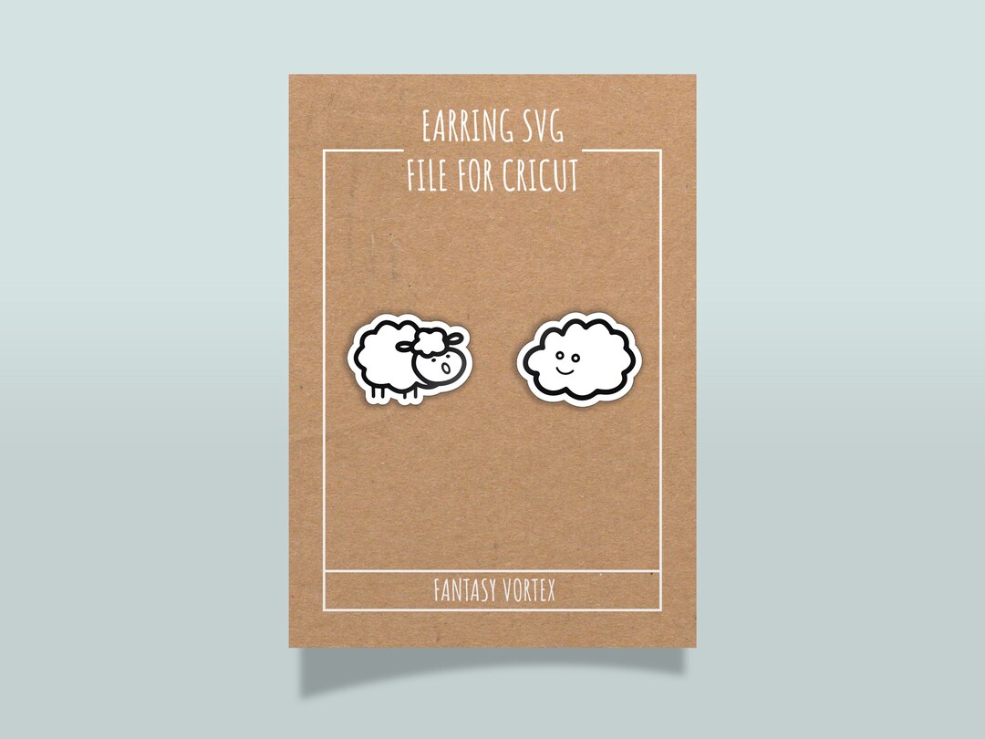 Funny Stud Earrings SVG. Hand Drawn Jewelry File. Lamb Earrings Laser ...