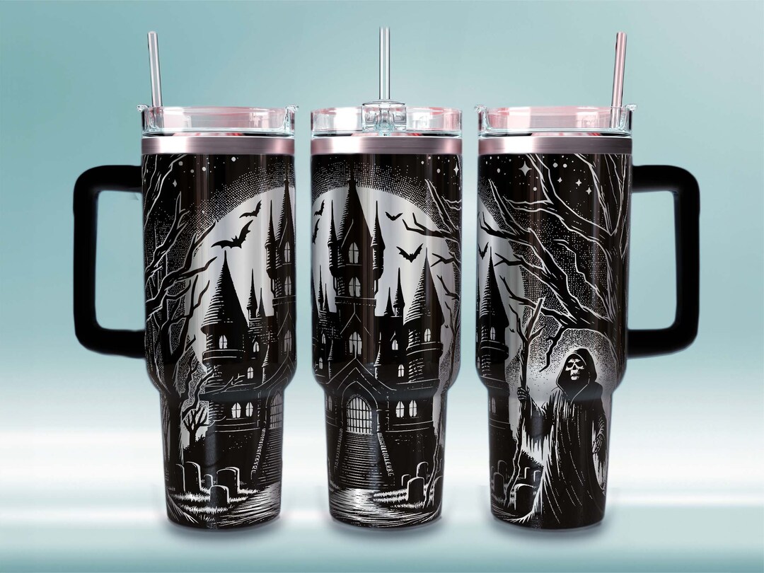 Horror Tumbler Wrap. 40 Oz Engraving Horror Digital Design Download ...