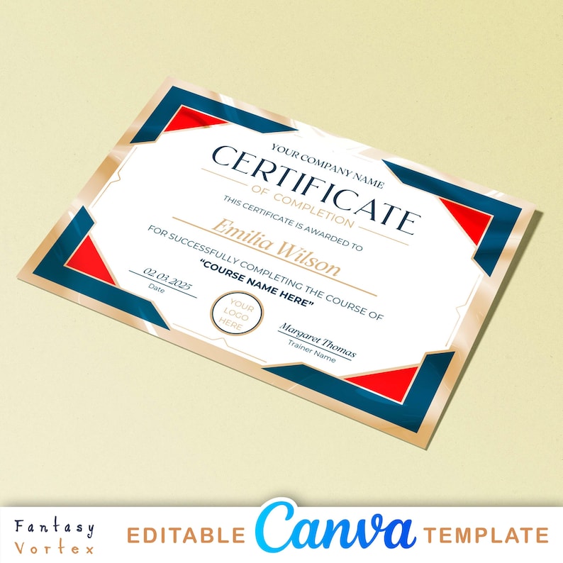 Professional Award Certificate | Canva Template | Course Completion ...
